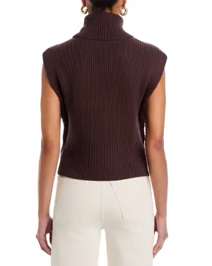 Simkhai Maple Turtleneck Ribbed Top - Chocolate