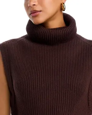 Simkhai Maple Turtleneck Ribbed Top - Chocolate