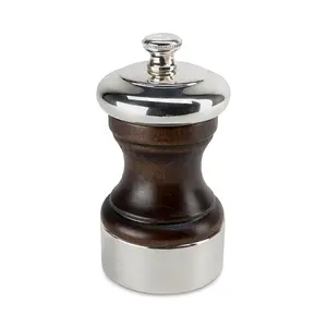PEUGEOT Palace Wood & Silver Plated Salt Mill - Brown
