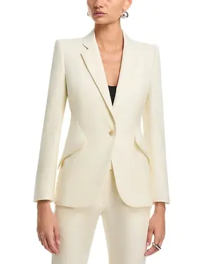 Alexander McQueen Single Breasted Fine Wool Blazer - Ivory