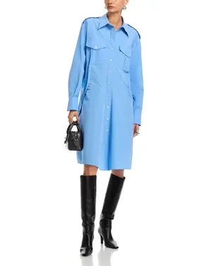 Alexander McQueen Gathered Shirt Dress - Navy