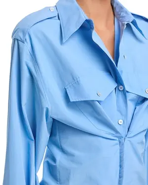 Alexander McQueen Gathered Shirt Dress - Navy