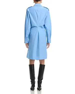 Alexander McQueen Gathered Shirt Dress - Navy