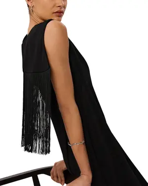 Whistles Fringe Back Midi Dress