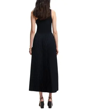 Hugo Boss Asymmetrical Pleated Midi Dress