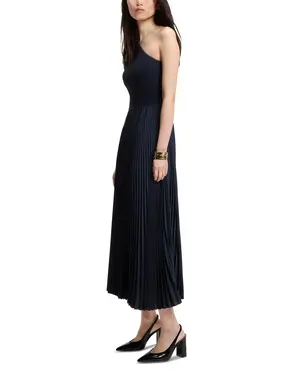 Hugo Boss Asymmetrical Pleated Midi Dress