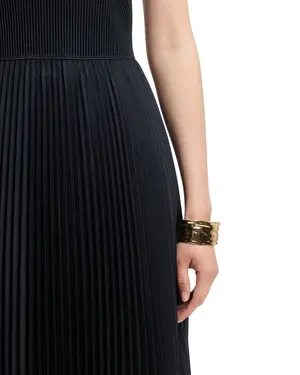 Hugo Boss Asymmetrical Pleated Midi Dress