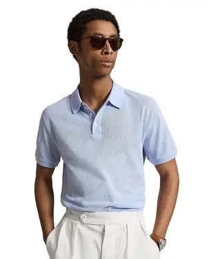 Polo Ralph Lauren Pointelle Jersey Polo Shirt - Blue