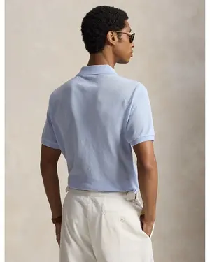 Polo Ralph Lauren Pointelle Jersey Polo Shirt - Blue