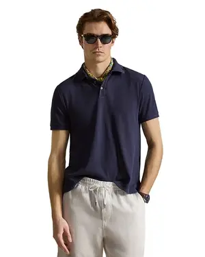 Polo Ralph Lauren Pointelle Jersey Polo Shirt - Navy
