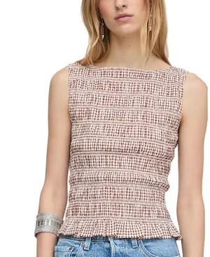 Hill House Home The Phoebe Nap Top - Cognac Gingham