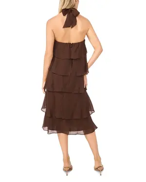 Vince Camuto Tiered High Neck Halter Dress