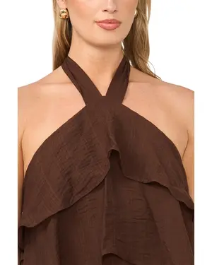 Vince Camuto Tiered High Neck Halter Dress