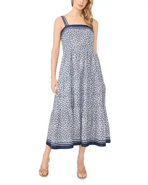 CECE DUPRAZ Square Neck Tiered Maxi Dress
