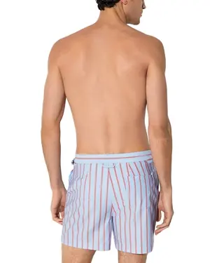 REISS Presley Side Adjuster Pinstripe Swim Shorts - Soft Blue
