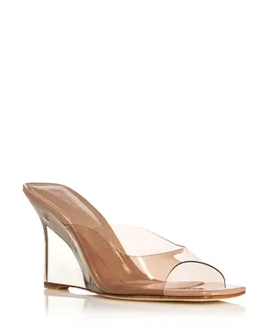 STUART WEITZMAN Vinnie Lucite 85 Mules - Blushful