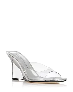 STUART WEITZMAN Vinnie Lucite 85 Mules - Clear