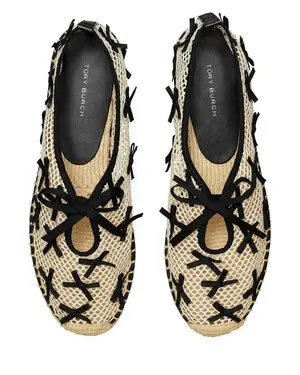 Tory Burch Woven Espadrilles With Bow Detailing