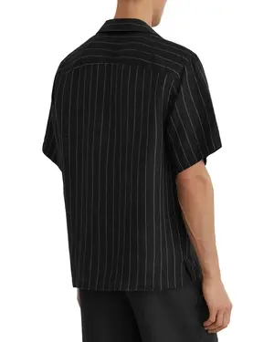 REISS Quest Linen Pinstripe Shirt