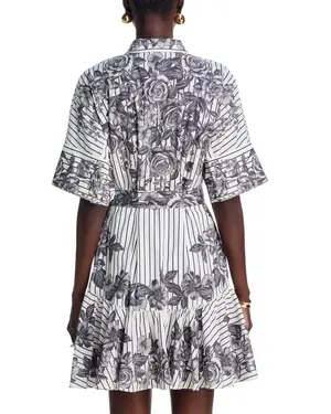 Kobi Halperin Floral Print Shirt Dress With Tie Waist