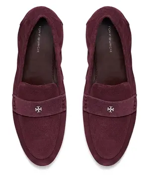 Tory Burch Suede Ballet Loafers - Plum