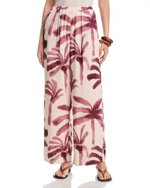 A.REN Wide Leg Printed Trousers - Cocoa