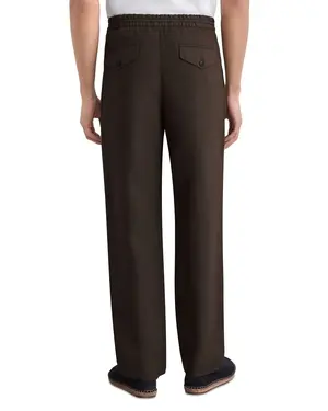 REISS Barges Regular Fit Linen Drawstring Trousers