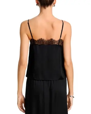 ANINE BING Mael" Lace Trim Silk Blend Camisole