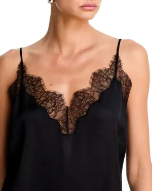 ANINE BING Mael" Lace Trim Silk Blend Camisole
