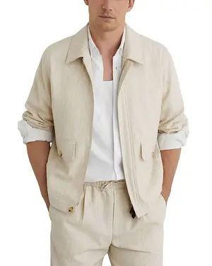 REISS Slayman Pinstripe Zip-up Jacket