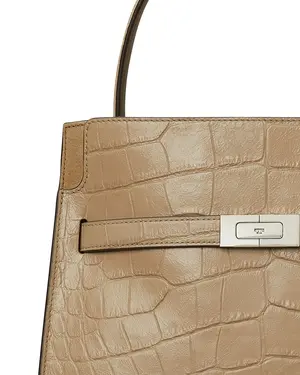 Tory Burch Lee Radziwill Small Embossed Leather Double Bag - Ginger Leaf