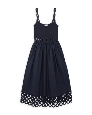 REISS Rita Woven Midi Dress With Cut-out Details - Navy