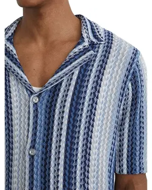REISS Fleet Stripe Crochet Shirt