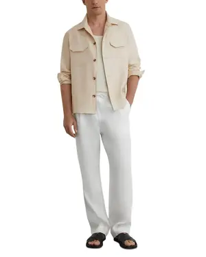REISS Polasio Herringbone Stripe Shirt - Stone