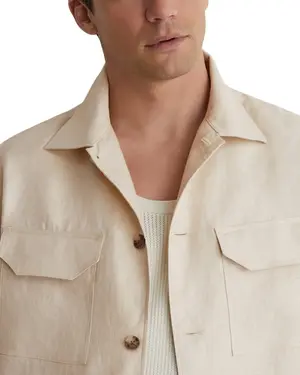 REISS Polasio Herringbone Stripe Shirt - Stone