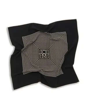 TOTEME Monogram Silk Scarf - Black