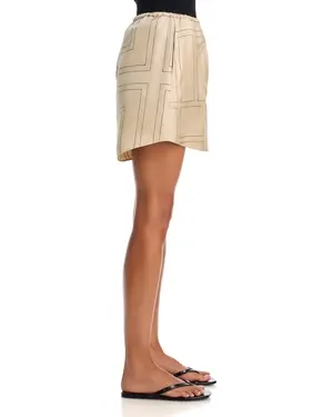 TOTEME Silk Monogram Pajama Shorts - Ivory