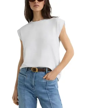REISS Millie Cap Sleeve Tee