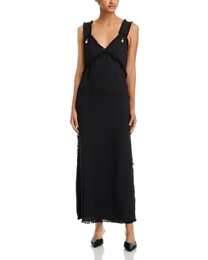 TOTEME V Neck Slip Dress - Black