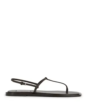 TOTEME T Strap Leather Sandals - Bark