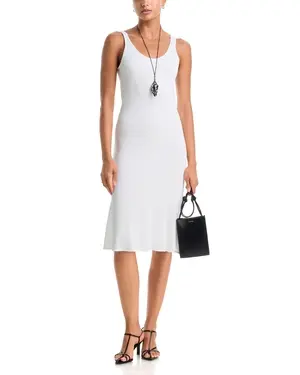 TOTEME Fluted Hem Dress - Optic White