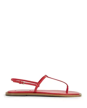 TOTEME T-bar Leather Sandals - Red/desert