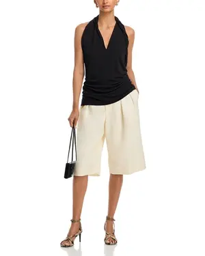 TOTEME Twisted Jersey Halter Top - Black