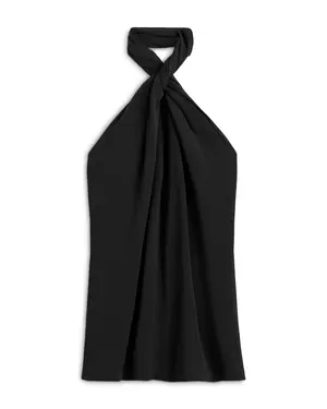 TOTEME Twisted Jersey Halter Top - Black