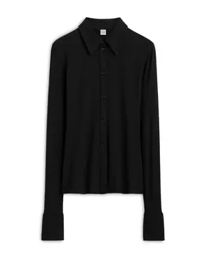 TOTEME Fitted Jersey Shirt - Black