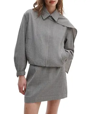 Rag & Bone Piper Plaid Wool Skirt - Black Plaid