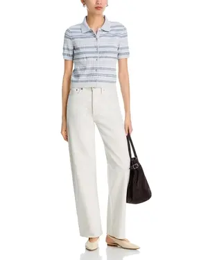 Rag & Bone Karina Stripe Cardigan Sweater - Light Blue