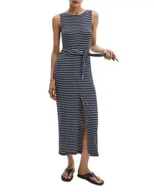 Rag & Bone Striped Button-front Knit Midi Dress