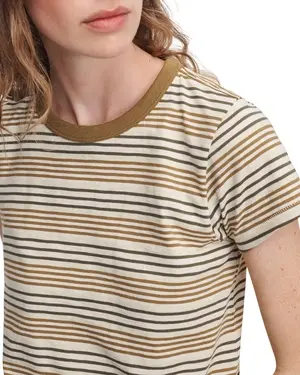 Rag & Bone Slub Stripe Crewneck T-shirt - Light Blut Multi