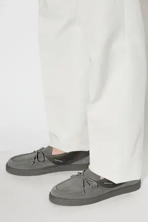 Giorgio Armani Suede Loafers With Lace Detailing